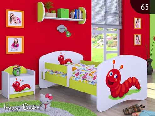 SM Dětská postel s obrázkem housenka 180 x 90 cm - růžová