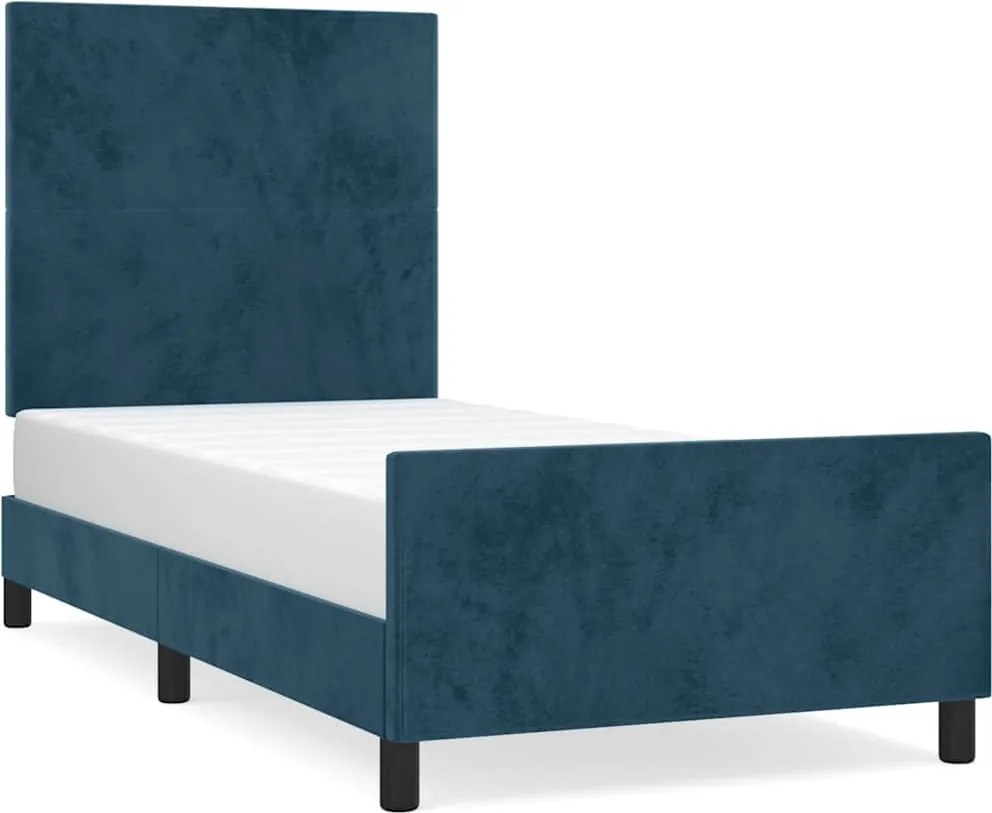 Rám postele bez matrace tmavě modrý 90x190 cm samet 3125609