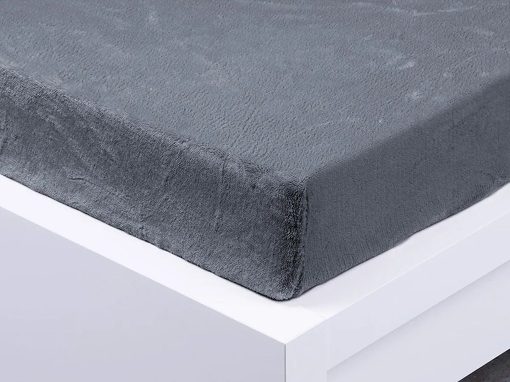 XPOSE® Mikroplyšové prostěradlo Exclusive - tmavě šedé 90x200 cm