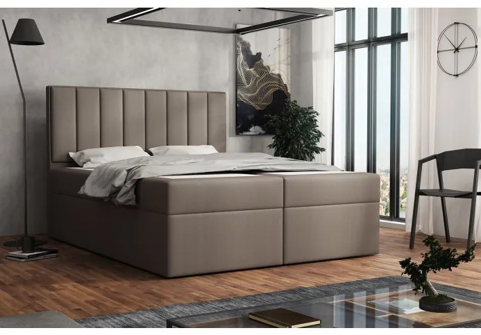 Čalouněná postel boxspring 180x200 SAMANTA - hnědá 1