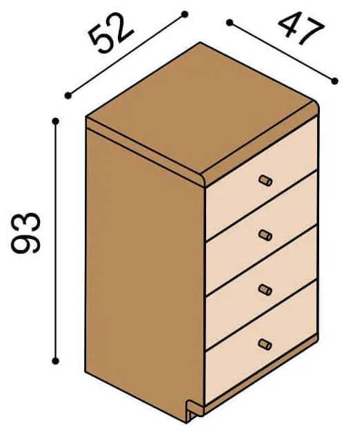 Komoda JELÍNEK AMANTA AM1Z4 Materiál: Dub, Moření: Alder