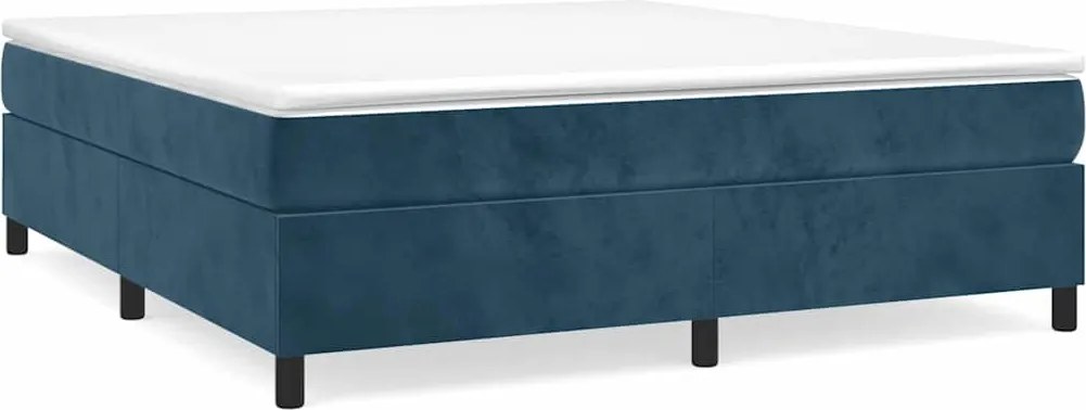 Rám postele s boxspringem tmavě modrý 160x200 cm samet 3121130
