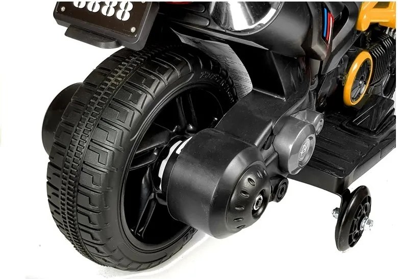LEAN CARS Elektrická motorka pro děti GTM1188 s LED světlem, žlutá