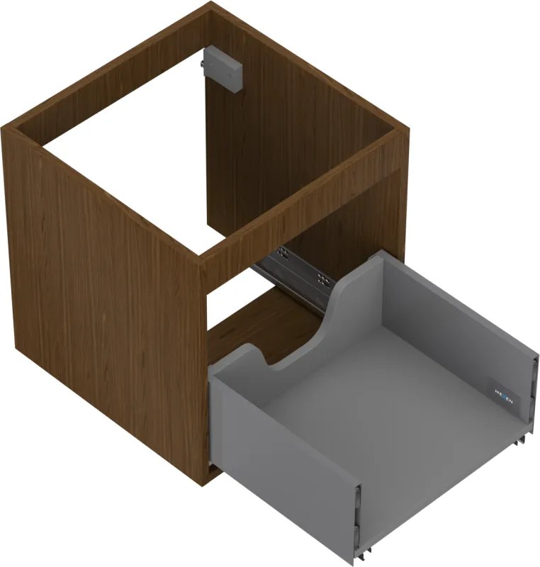 Mexen Box-A, závěsná skříňka 45 cm, 1 zásuvka, ořech, 91AX0-0450-470-1-86