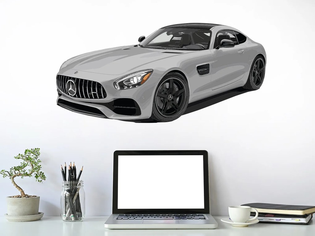 Mercedes Benz AMG GT textilní přelepitelná samolepka na zeď 48 x 23 cm