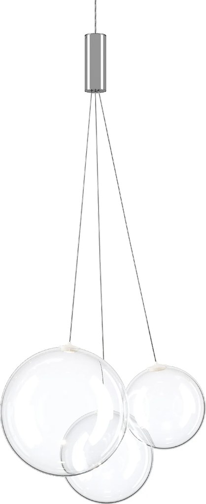 Lodes 16410 0030 Random, závěs z čirého foukaného skla, 3x1W LED 3000K, šířka 29cm