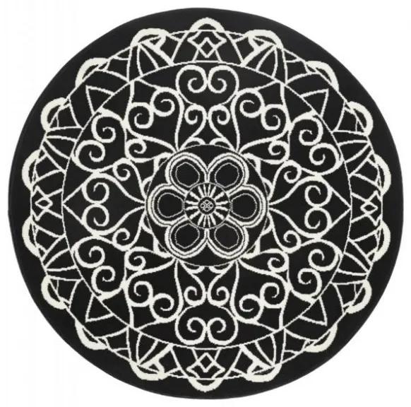 MAXMAX Kusový koberec Capri Mandala - černý kulatý | BIANO