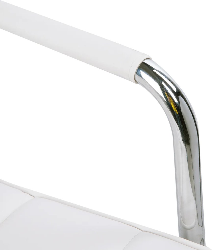 Kancelářská židle HOMCOM výškově nastavitelná 84-99H cm ergonomická otočná židle manažerská židle pro kancelář a domácí kancelář PU bílá
