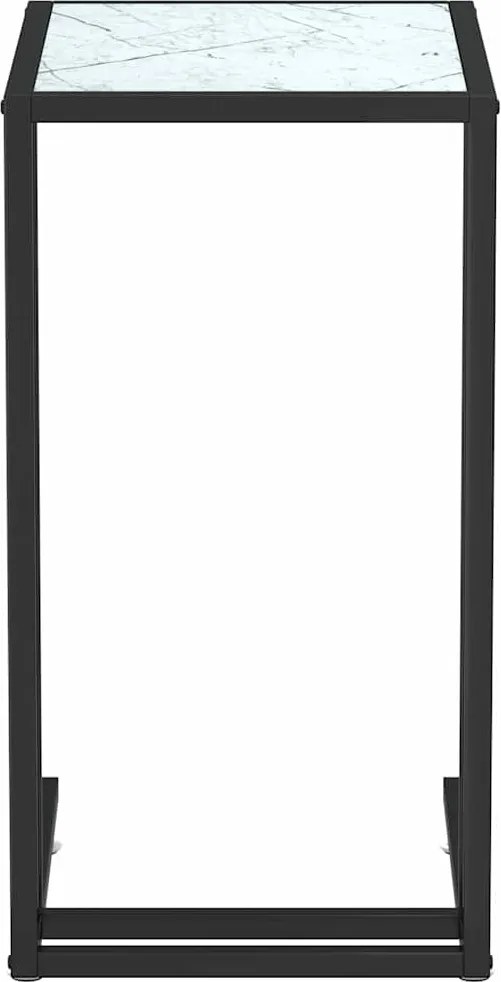 Stolek na notebook bílý mramor 50 x 35 x 65 cm tvrzené sklo 331652