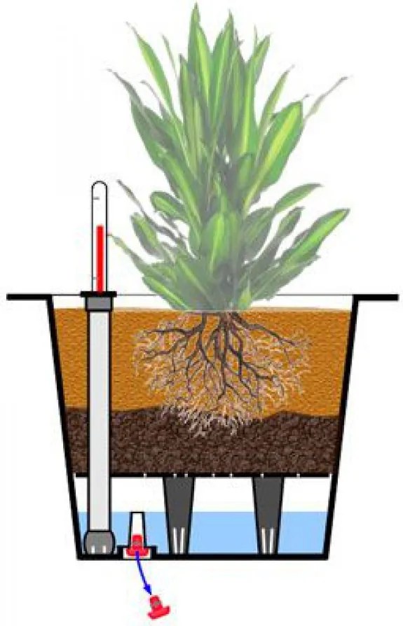 Květináč BLOCK, pozink, výška 100 cm, stříbrný, vč. zavlaž. systému