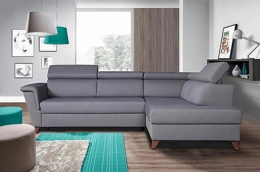 Casarredo - Komfort nábytek Rohová sedací souprava GRAVA rozkládací s úložným prostorem, pravá, látky A1 | potah: gemma 39,barva: N13 dub natural