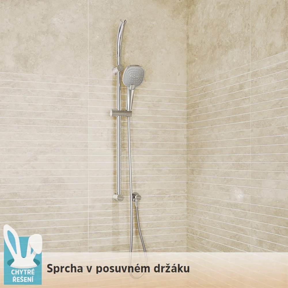 Mereo Mereo, Sprchová souprava, třípolohová sprcha, šedostříbrná hadice, horní držák sprchy, CB900F