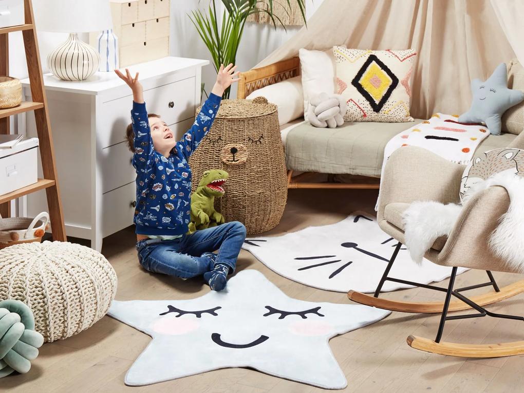Dětský koberec ⌀ 100 cm bílý KITTY Beliani