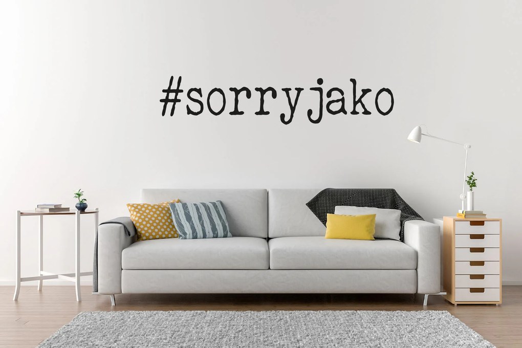 Lepy.cz Samolepka na zeď Sorry jako Velikost (šířka x výška): 48x10cm, Barevná varianta: Bílá