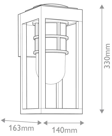 Kichler KL-HONE-S-BKT - Venkovní nástěnné svítidlo HONE S 1xE27/60W/230V IP44