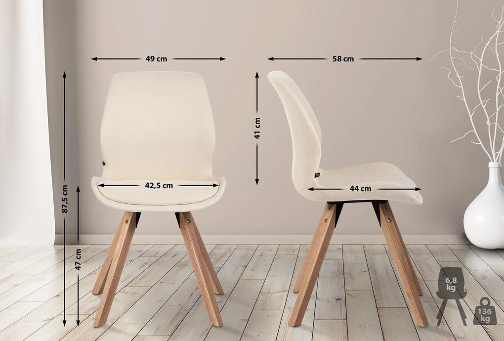 Jídelní židle Carnforth - 4 ks - látkové čalounění | krémové