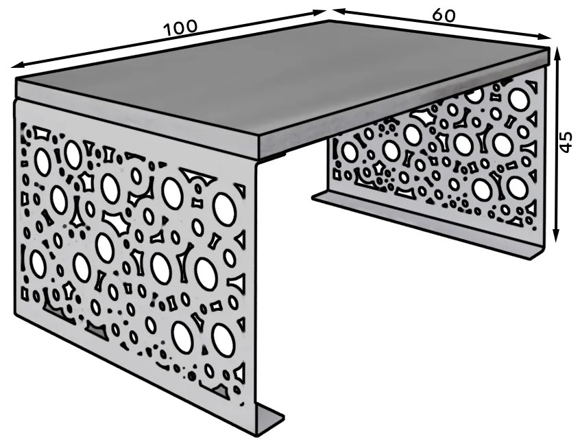 ADRK Konferenční stolek RINA B-BE 100, beton/černá