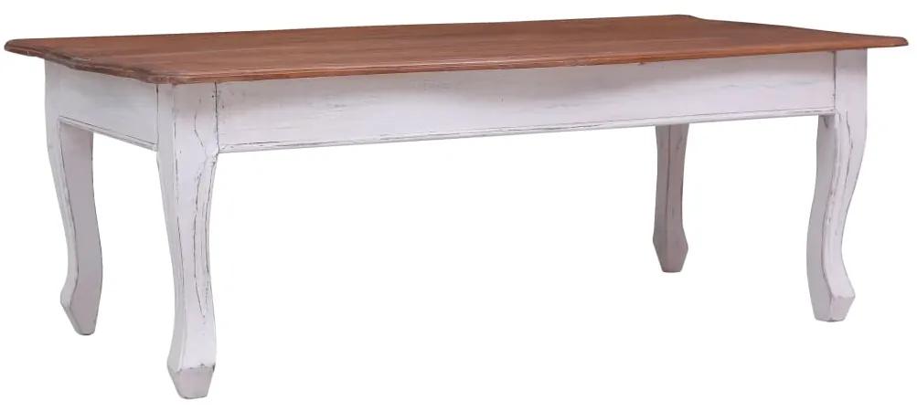 Konferenční stolek Franklin -  bílý - 120 x 60 x 45 cm | masivní mahagon