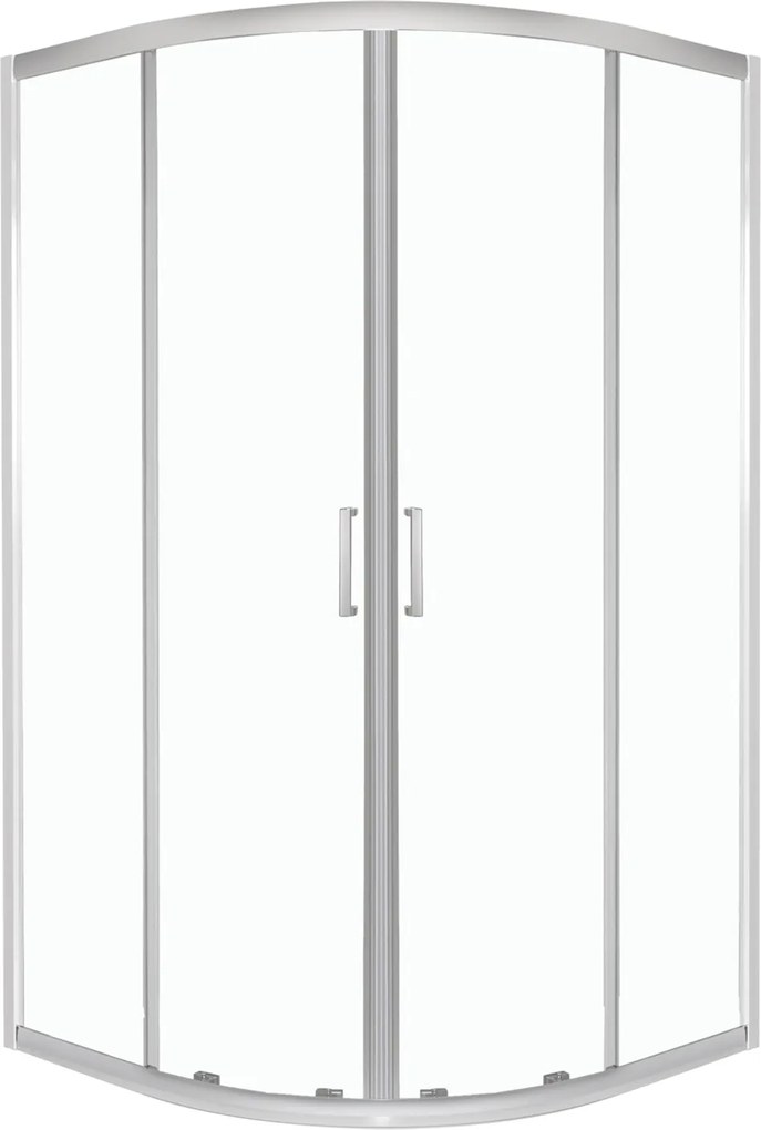 Novoterm Čtvrtkruhový sprchový kout NV-Aruba GL CHR 80 SV, chrom/transparent + hluboká vanička bílá