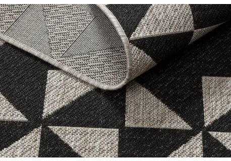 Dywany Luszczow Kusový koberec SIZAL FLOORLUX 20489 stříbrný / Černá TROJÚHELNÍK Rozměr koberce: 60 x 110 cm