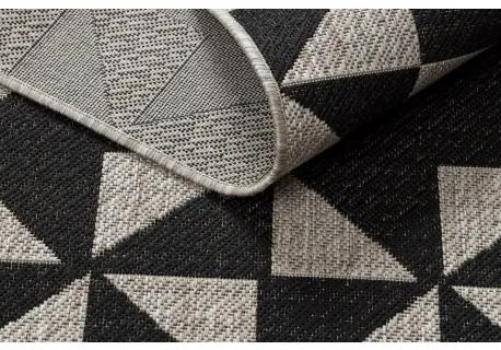 Dywany Luszczow Kusový koberec SIZAL FLOORLUX 20489 stříbrný / Černá TROJÚHELNÍK Rozměr koberce: 80 x 150 cm