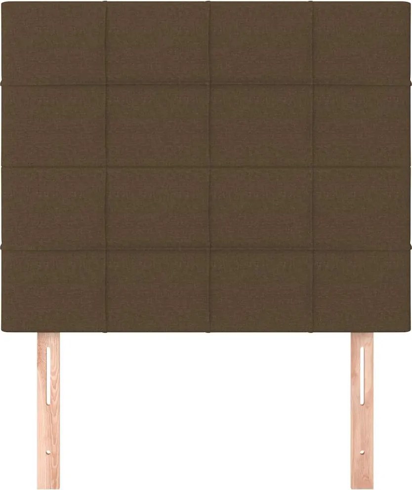 Čelo postele tmavě hnědé 100x5x118/128 cm látkové 3116325