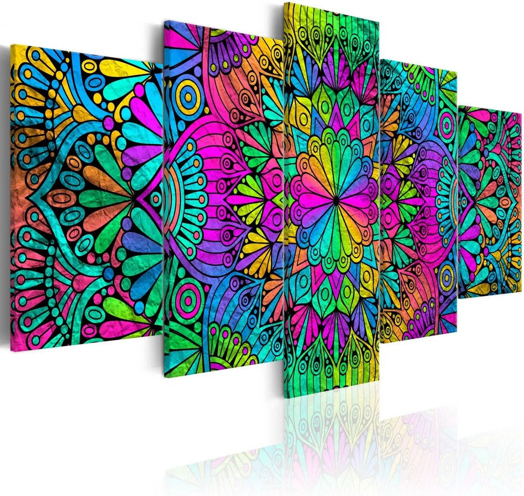 Vícedílný obraz - barevná Mandala (220x110 cm) - Murando DeLuxe