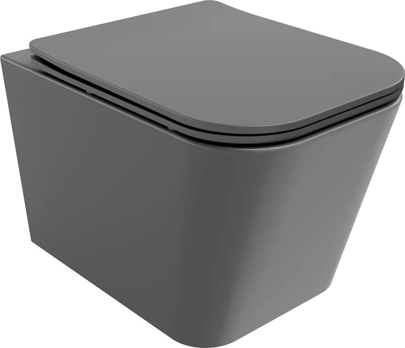 Mexen Teo WC Rimless s WC deskou slim, duroplast, tmavě-šedá matná, 30854071