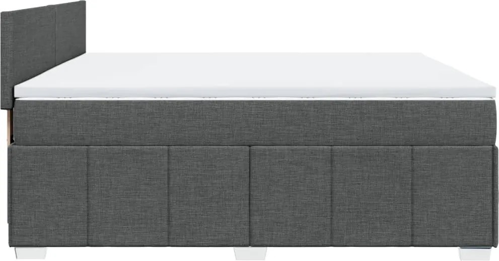 Box spring postel s matrací tmavě šedá 200x200 cm textil 3289469
