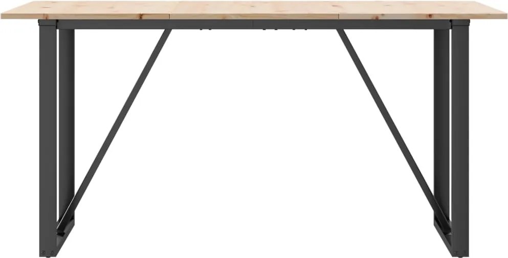 Jídelní stůl s O rámem 140 x 80 x 75 cm borové dřevo a ocel 3282676