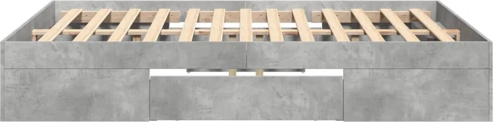 Rám postele betonově šedý 140 x 190 cm kompozitní dřevo 3295502