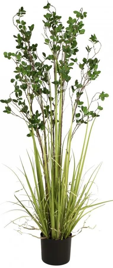 Umělá květina - Zelený keř s trávou, 152 cm
