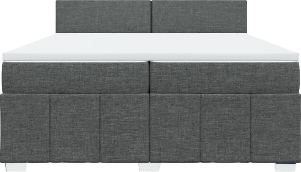 Box spring postel s matrací tmavě šedá 200x200 cm textil 3289469