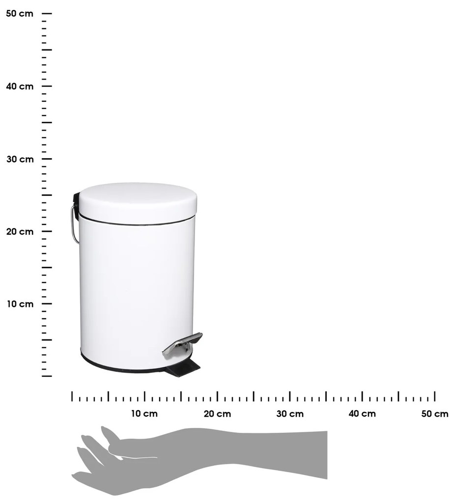 Odpadkový koš Round, bílá, 3L