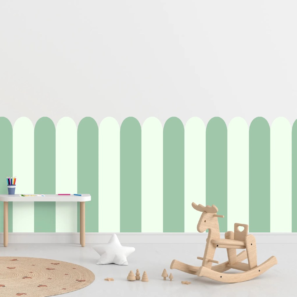 PIPPER. Textilní samolepící tapeta - Oblouk - Mátová barva Barva: Kombinace, Velikost: 100cm