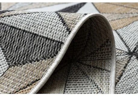 koberec SISAL COOPER Mozaika, Trojúhelníky 22222 ecru / černý velikost 160x220 cm | krásné koberce cz