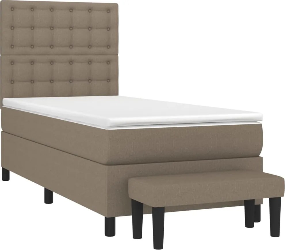 Box spring postel s matrací taupe 90x190 cm textil 3136881