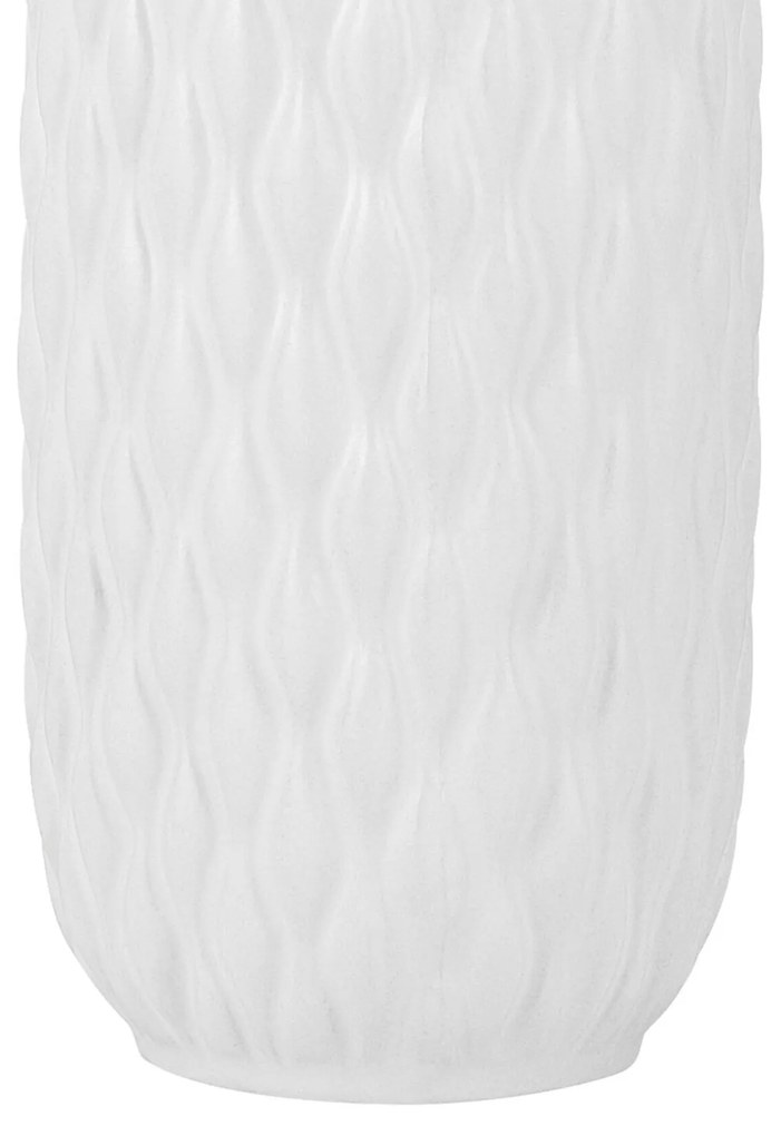 Kamenina Dekorativní váza 31 Bílá EMAR Beliani
