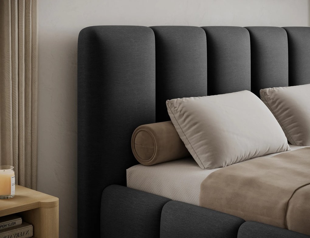 Postel Edvige + Dřevěný rám + Standardní zdvih + kontejner 160x200