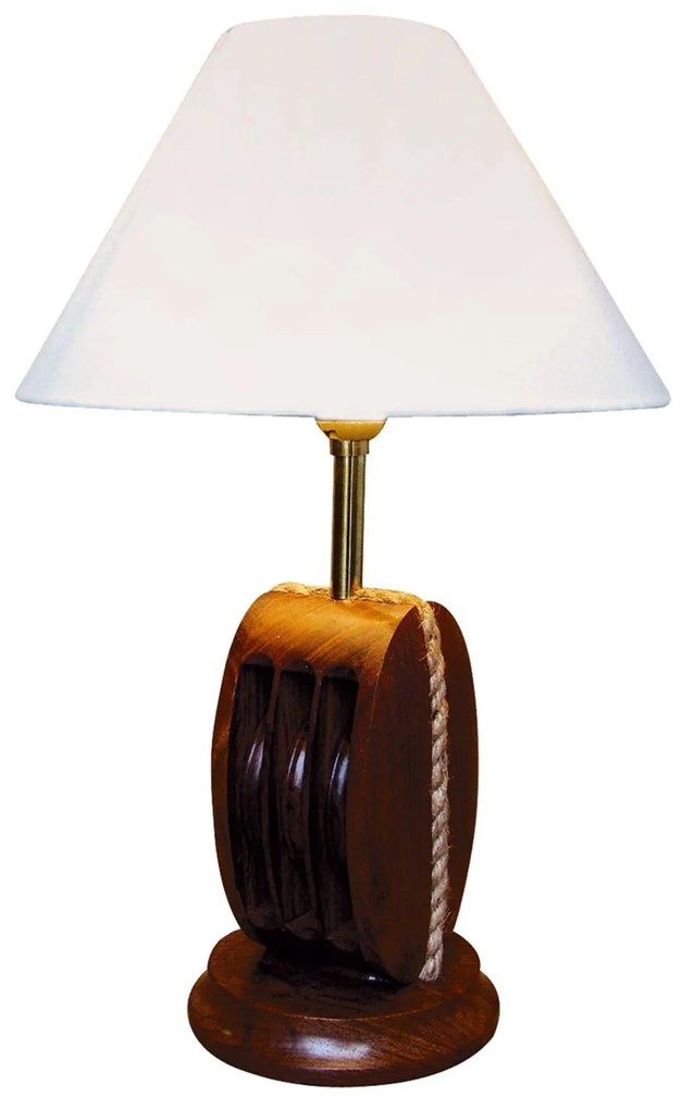 Stolní lampa Ahoi se dřevem, výška 52 cm