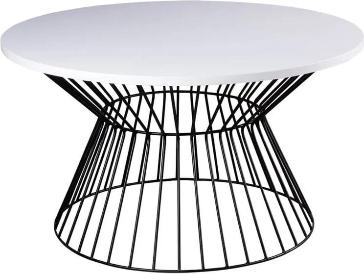 Černobílý konferenční stolek sømcasa Hugo, ø 80 cm
