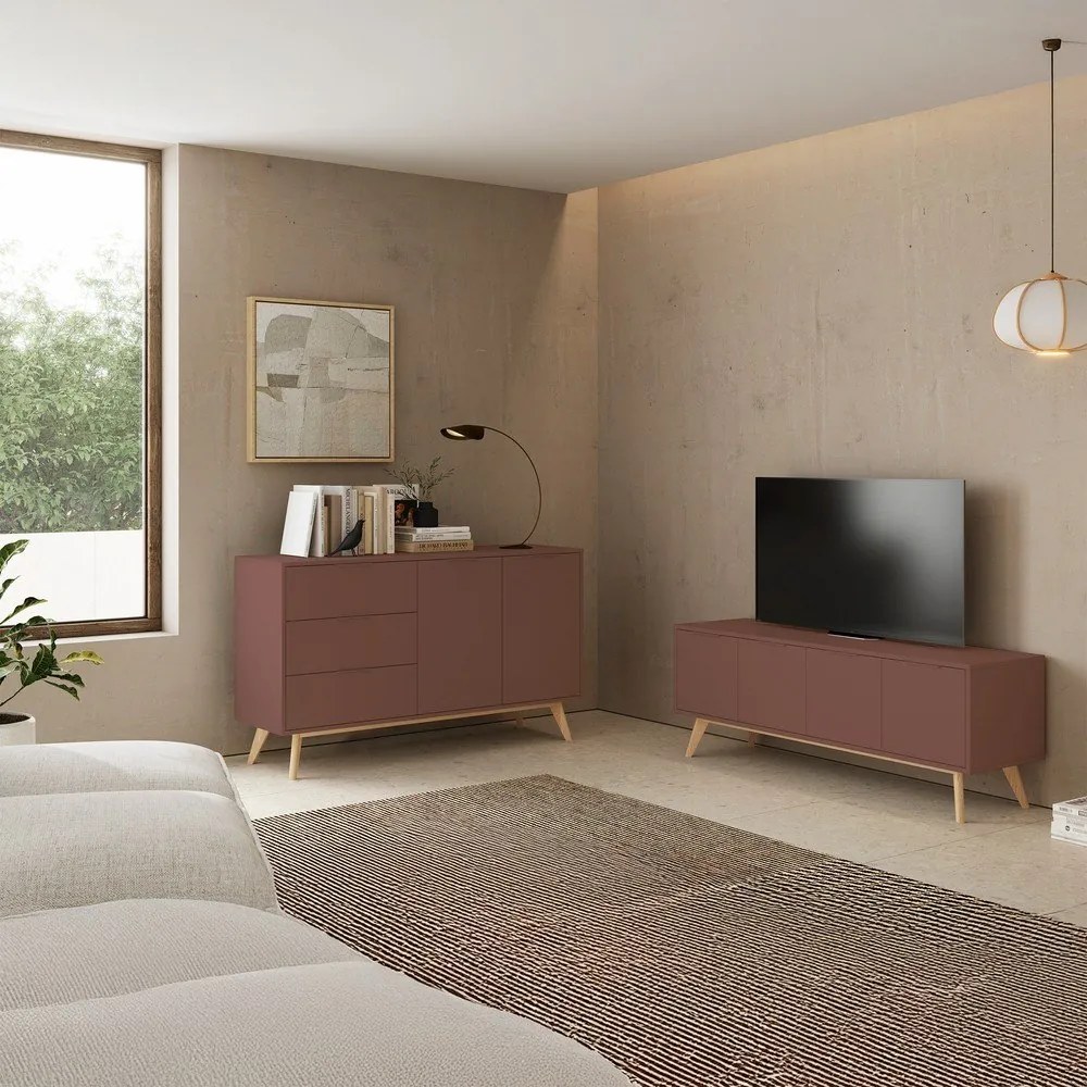 Matná komoda v terakotové barvě 140x81x40 cm Campus – Marckeric