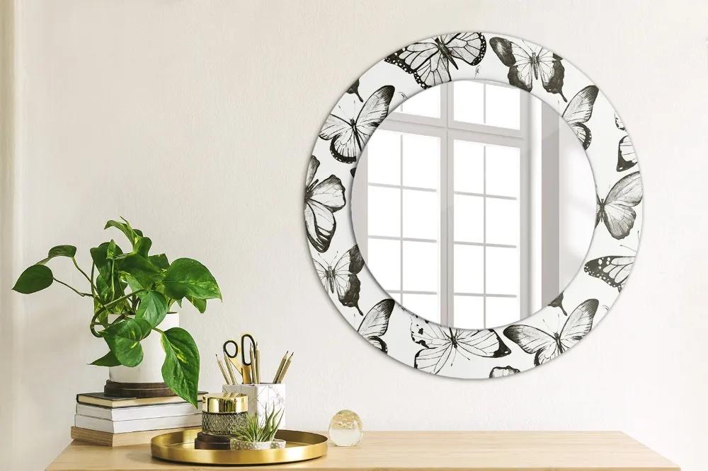 Kulaté dekorativní zrcadlo Motýl fi 50 cm