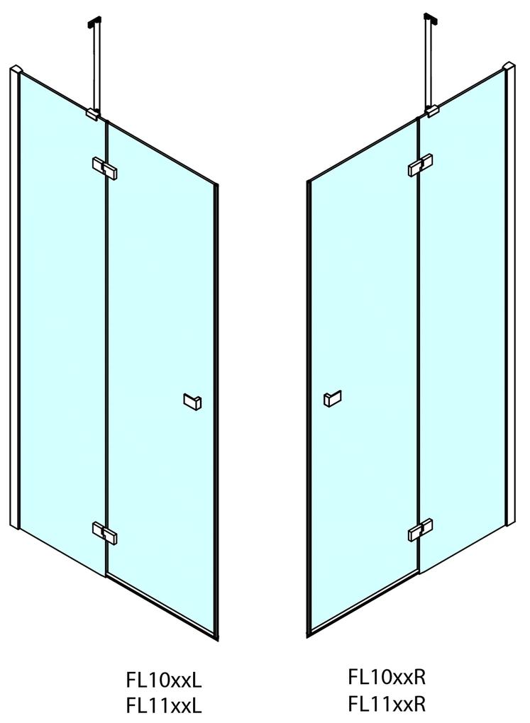 Polysan FORTIS LINE sprchové dveře 1100mm, čiré sklo, levé FL1011L