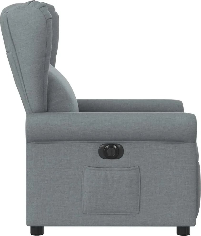 Elektrické polohovací křeslo světle šedé textil 3303354