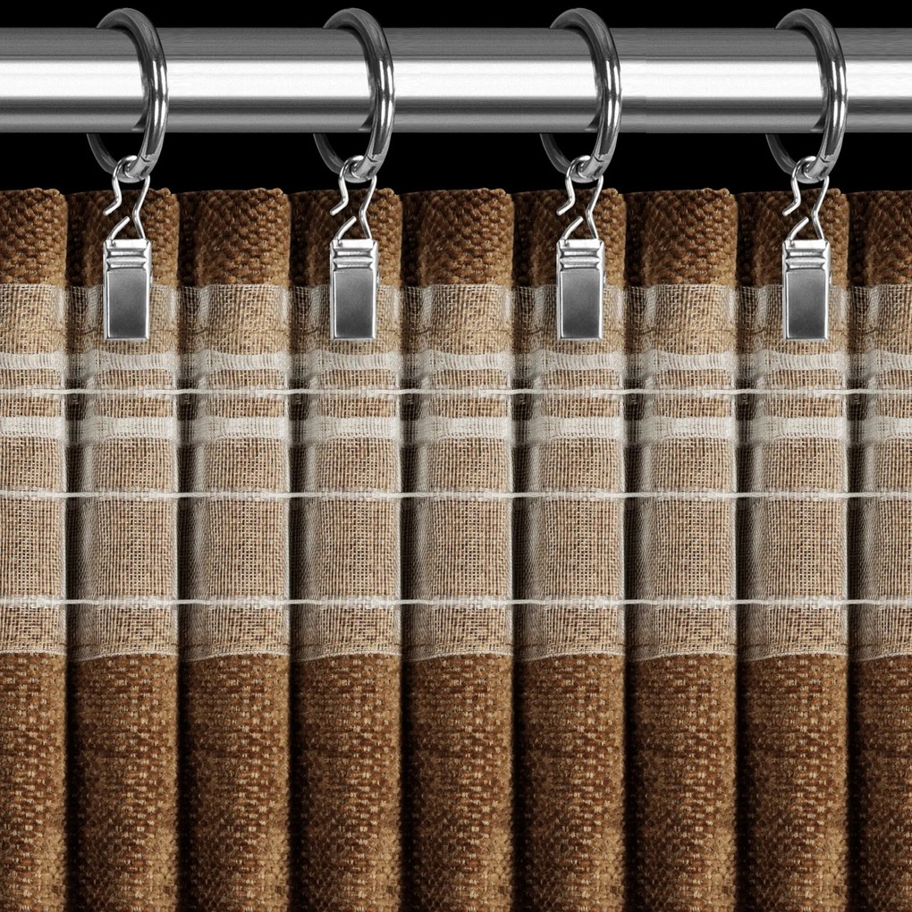 ZATEMŇOVACÍ ZÁVĚS NA PÁSCE NESKA 140X270 CM HNĚDÝ