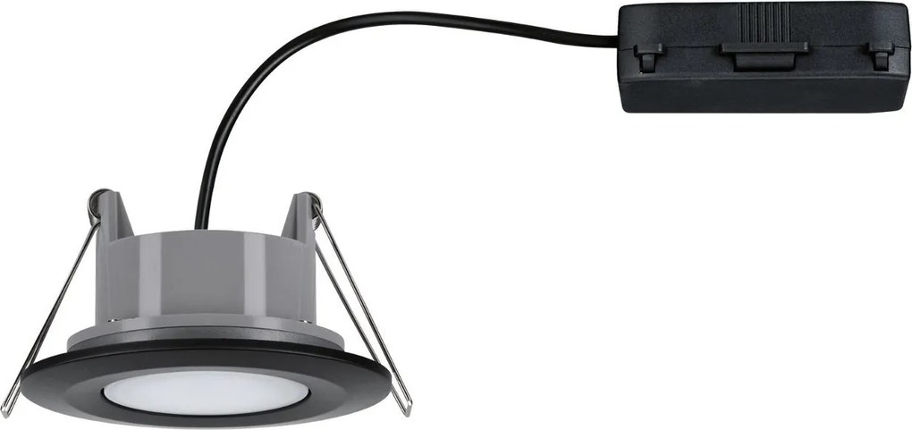 P 92461 LED vestavné svítidlo Calla výklopné IP65 kruhové 90mm 30° 6W 230V 4000K černá mat - PAULMANN