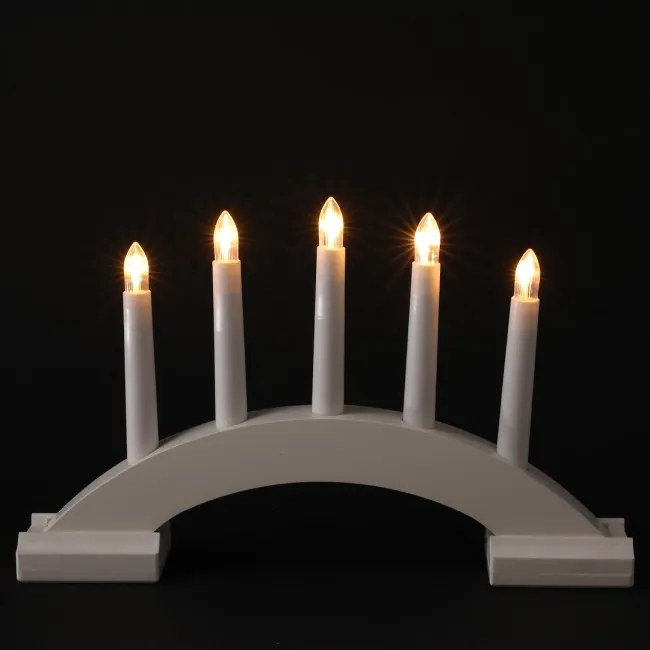 Svícen LED bílý 32x20 cm