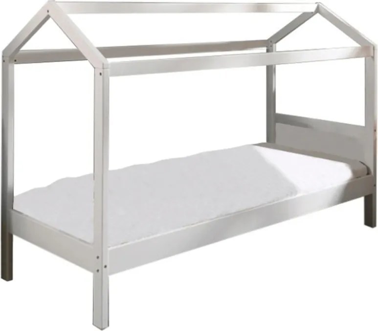 Montessori postel 90x200, bílá, borovicové dřevo, IMPRES Kondela 0000355850