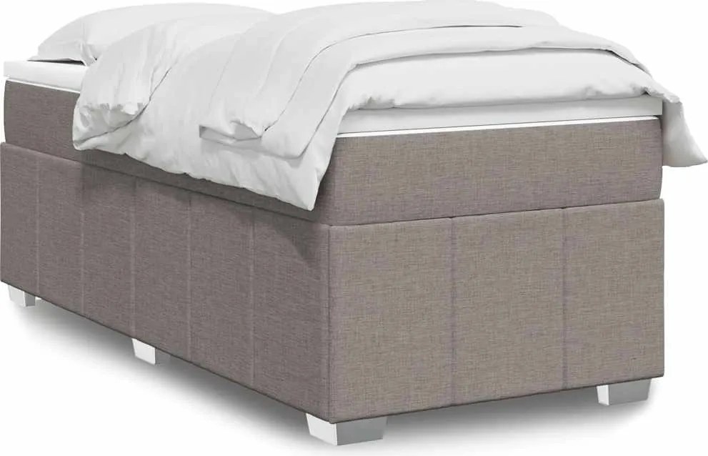 Box spring postel s matrací taupe 100 x 200 cm textil 3285453
